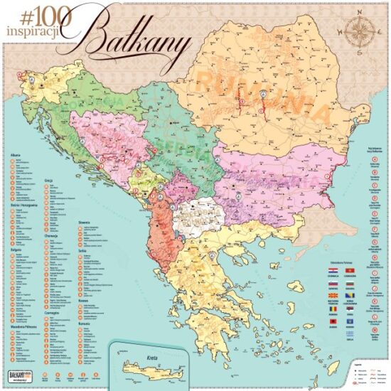 Mapa Zdrapka Bałkany #100inspiracji - balkanskisklep.pl.